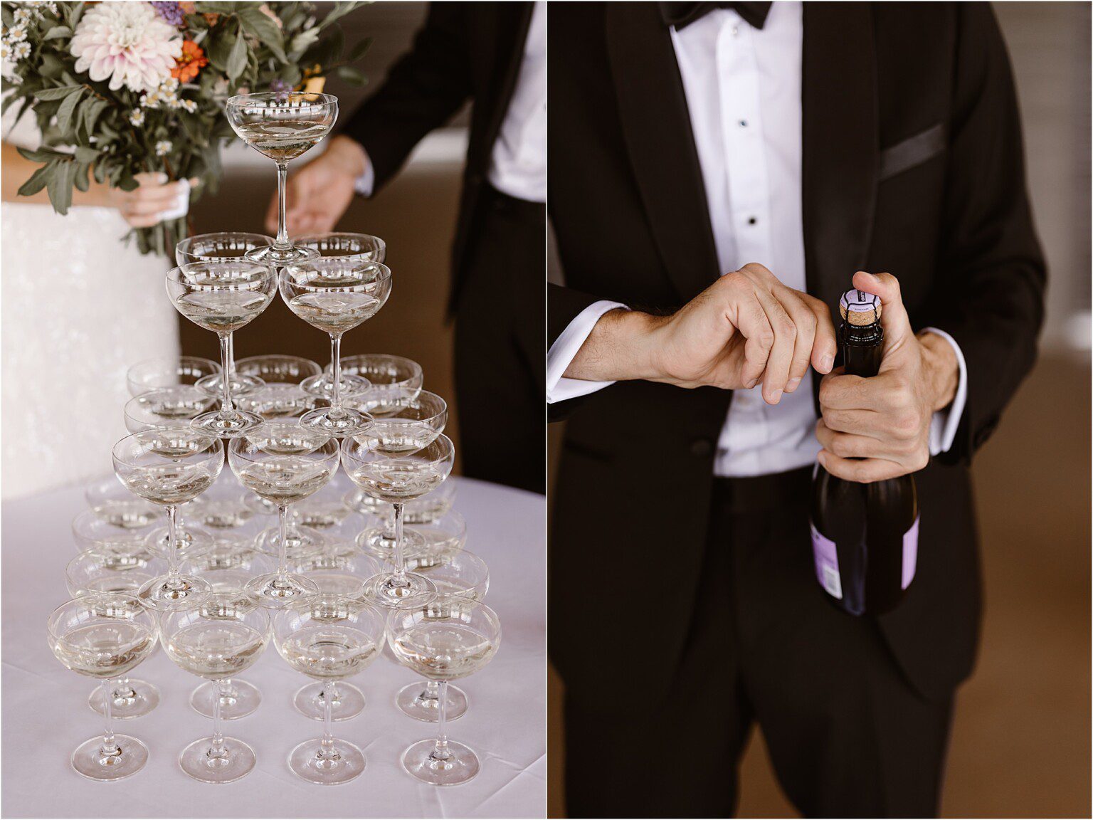Modern, Champagne-Fueled Wedding Overlooking the Smoky Mountains
