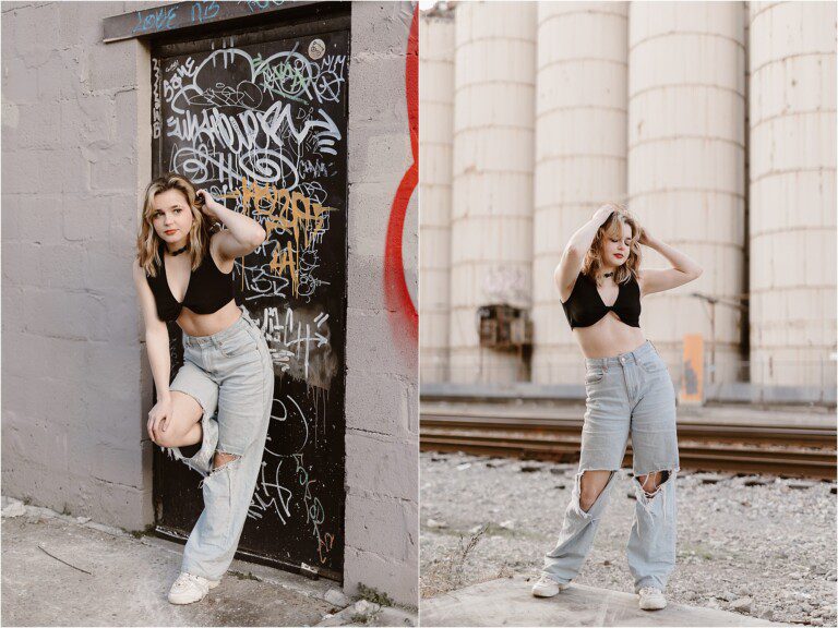 Old City Knoxville Senior Photos with Total Grunge Aesthetics