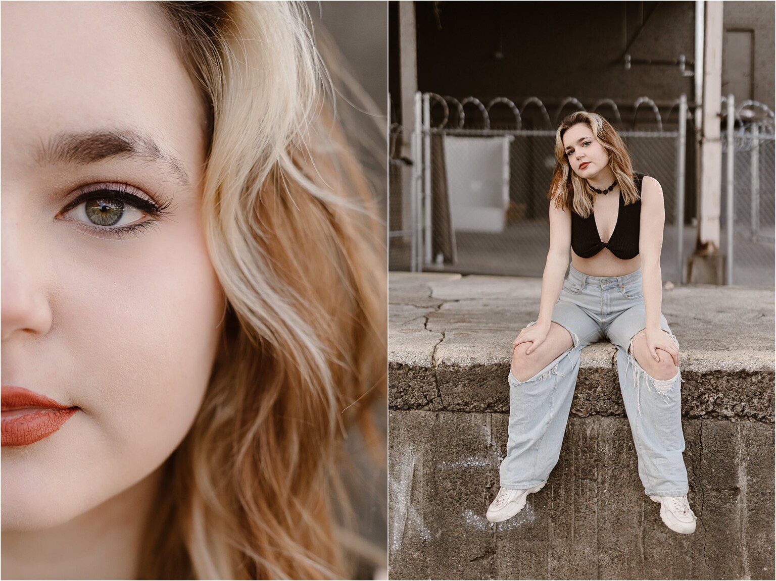 Old City Knoxville Senior Photos with Total Grunge Aesthetics