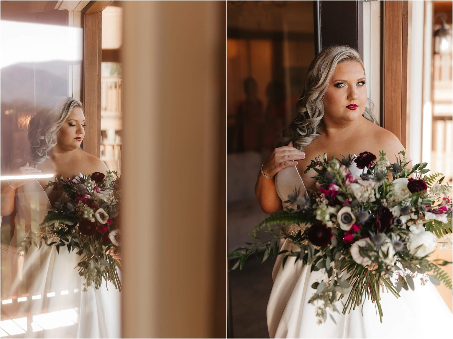 Dark Cherry Red Wedding at The Magnolia Venue in Tennessee
